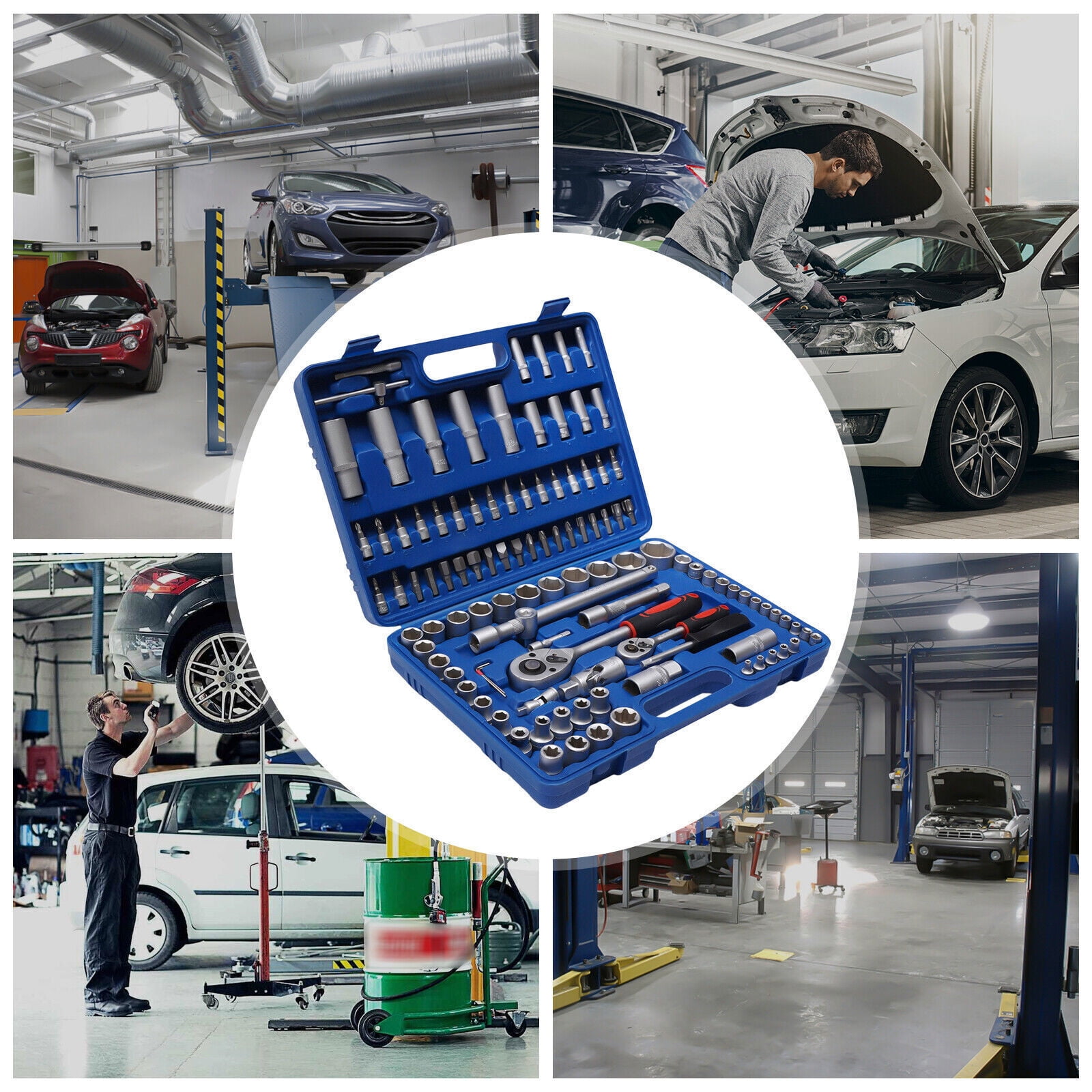 108pcs Drive Socket Set, Socket Wrench And Metric 1/4 And 1/2 Drive ...