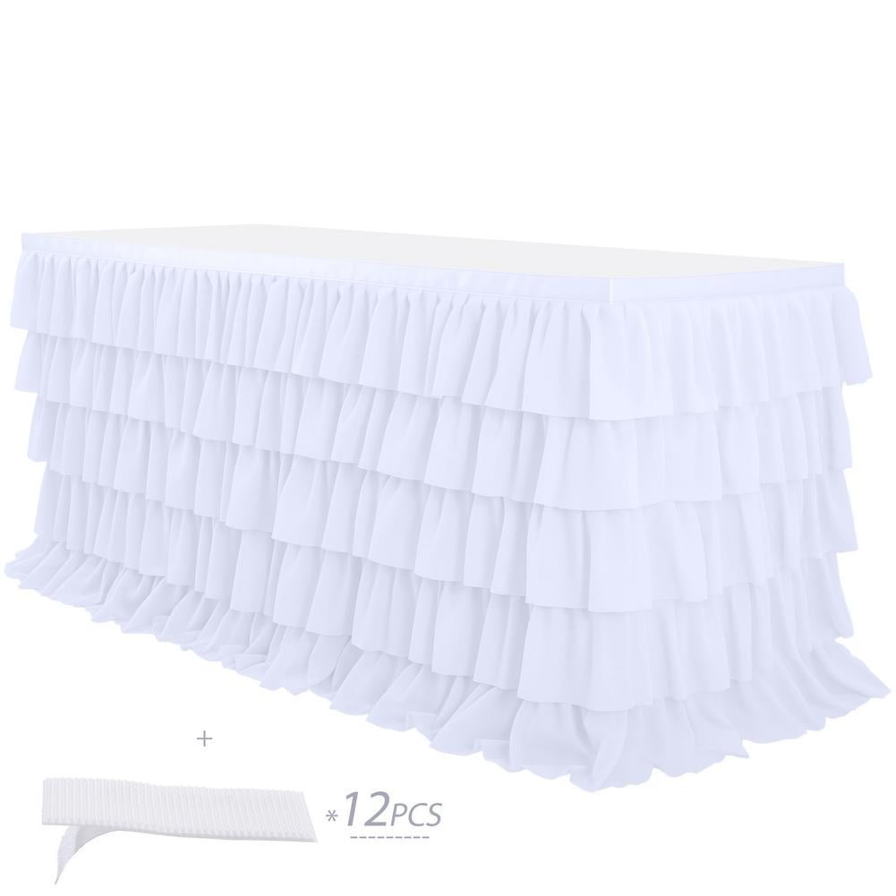 108x30 Inches Table Skirt Tutu Ruffled Tablecloth for Classroom Teacher ...