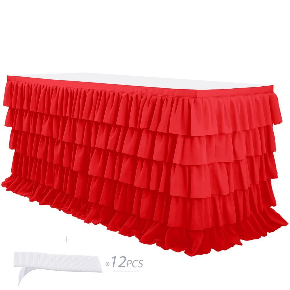 108x30 Inches Table Skirt Tutu Ruffled Tablecloth for Classroom Teacher ...