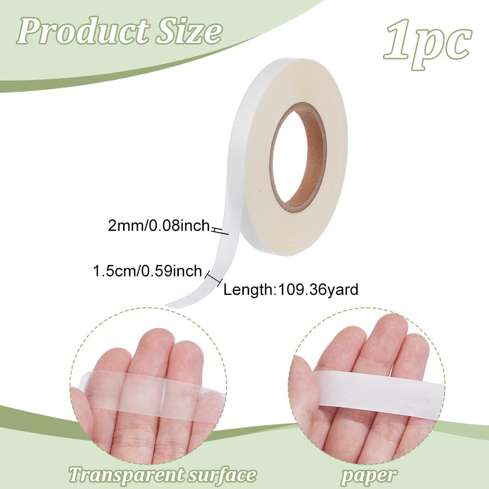 109.36 Yards Iron On Hemming Tape 5/8 inch Double Sided Fusible No Sew Hem Adhesive Tape Fabric ...