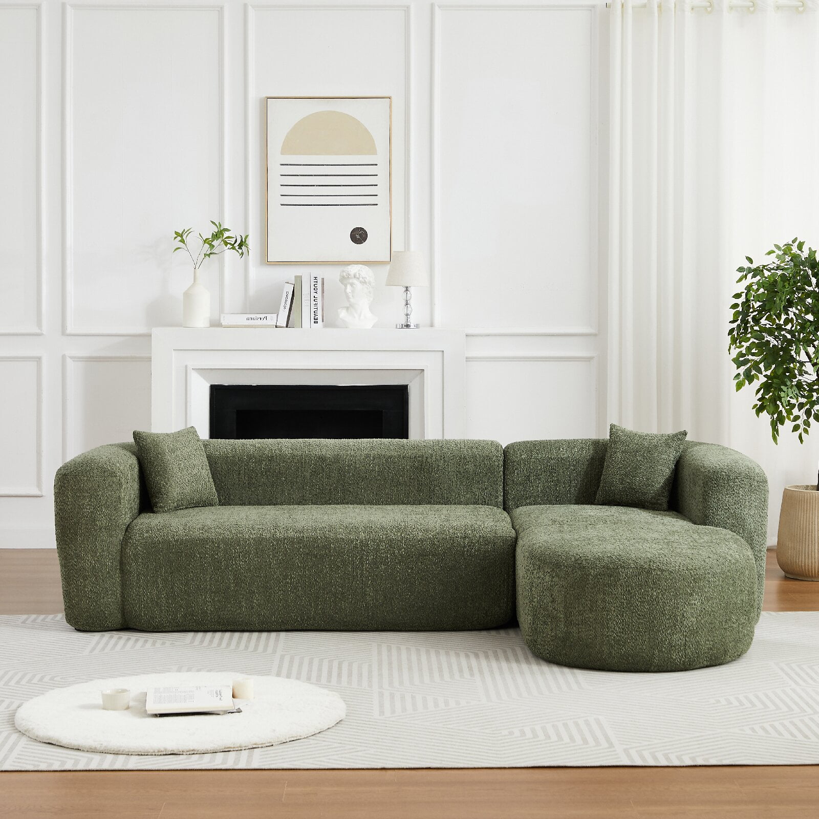 109.4" Modular Sectional Sofa Couch, L-Shape Modern Boneless Cloud ...