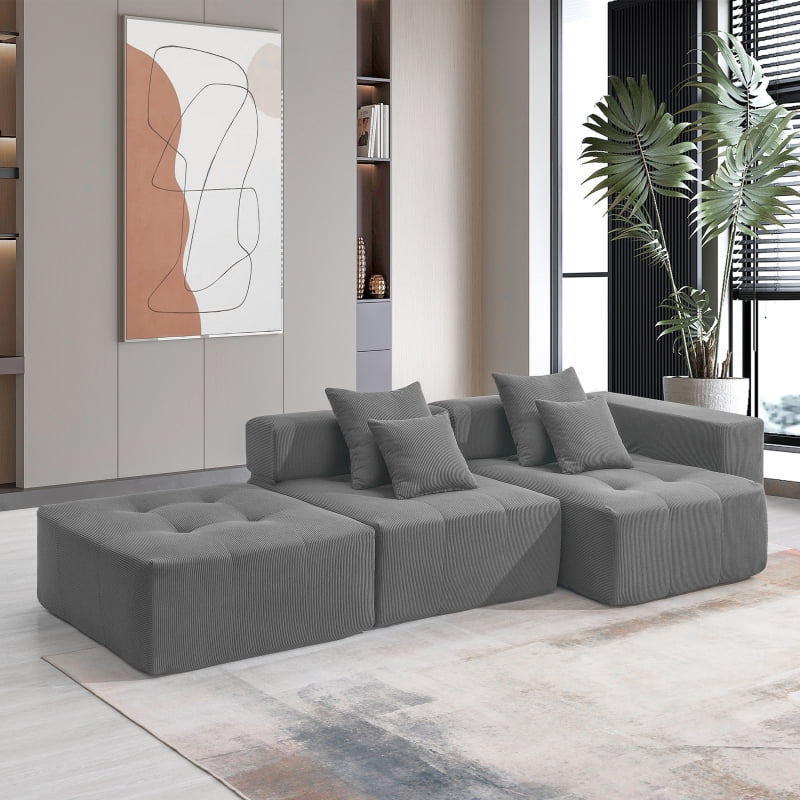 109*68" Modular Sectional Living Room Sofa Set, Modern Minimalist Style ...