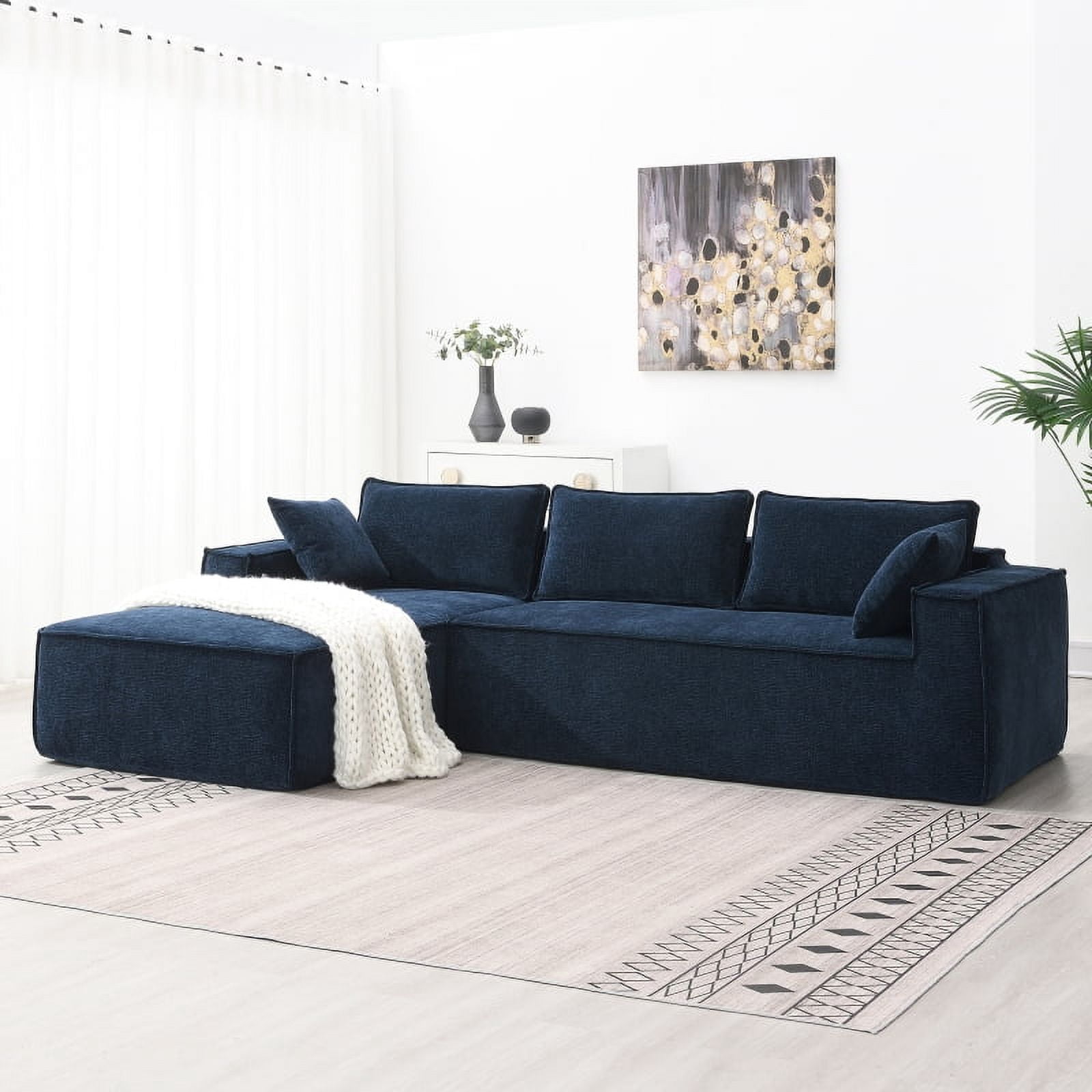 109*68" Modular Sectional Living Room Sofa Set, Modern Minimalist Style ...