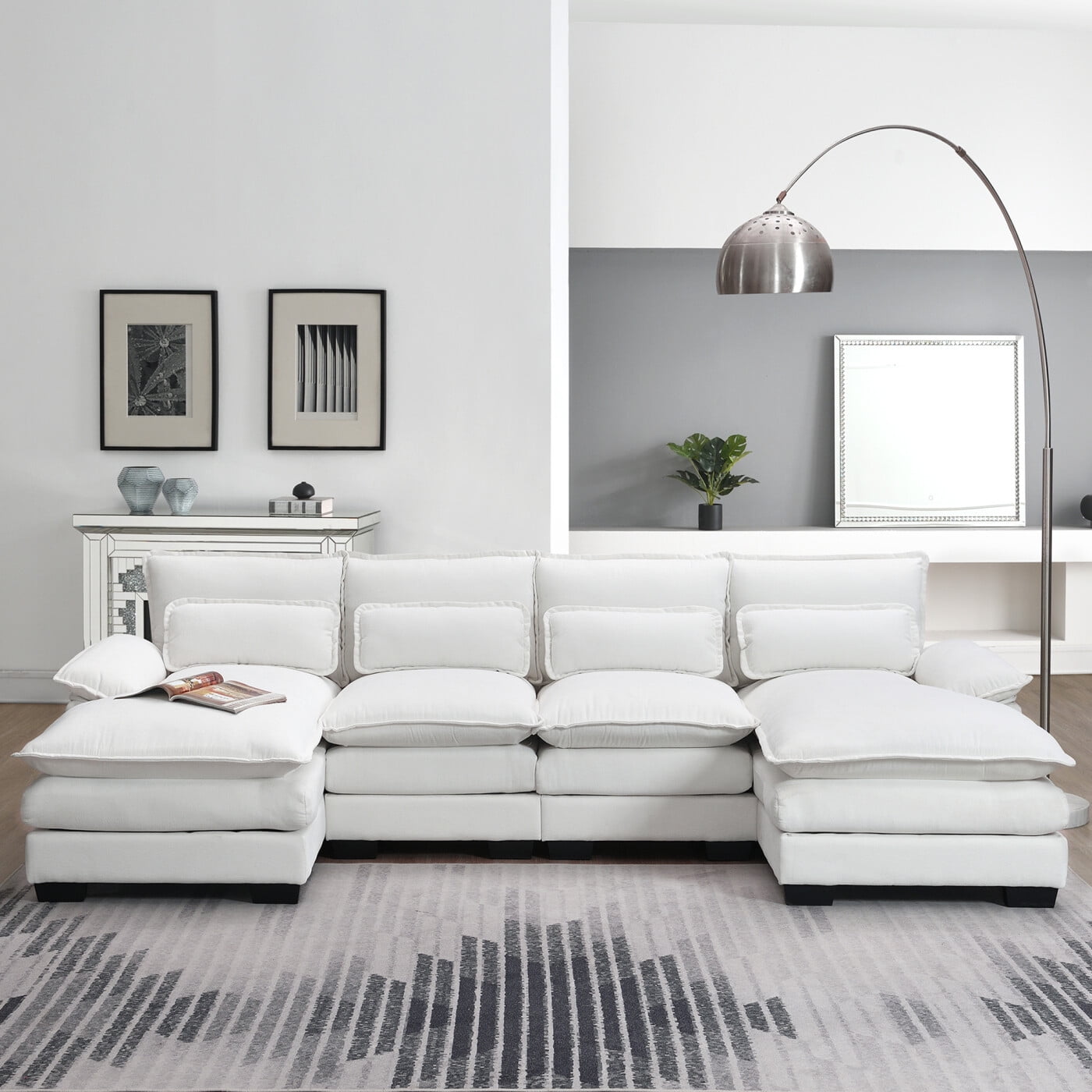 Symmetrical u shaped couch store