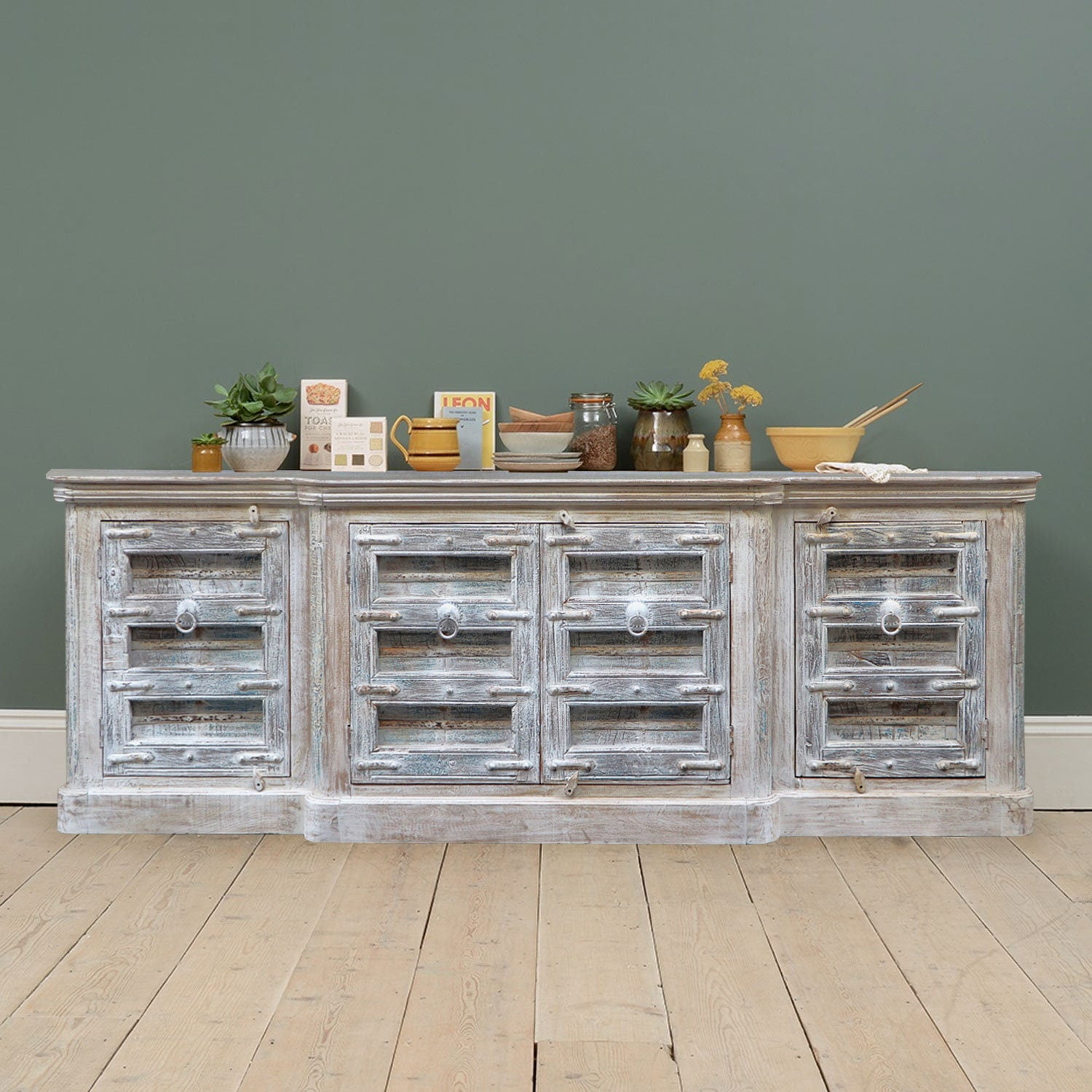 109" Extra Large Solid Wood Buffet With 4 Doors | 38 Inch Tall ...