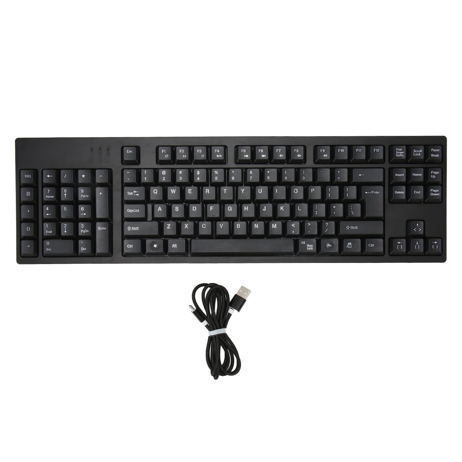 109 Key Left Hand Keyboard USB Wired 2 HUB Keyboard Business Household ...