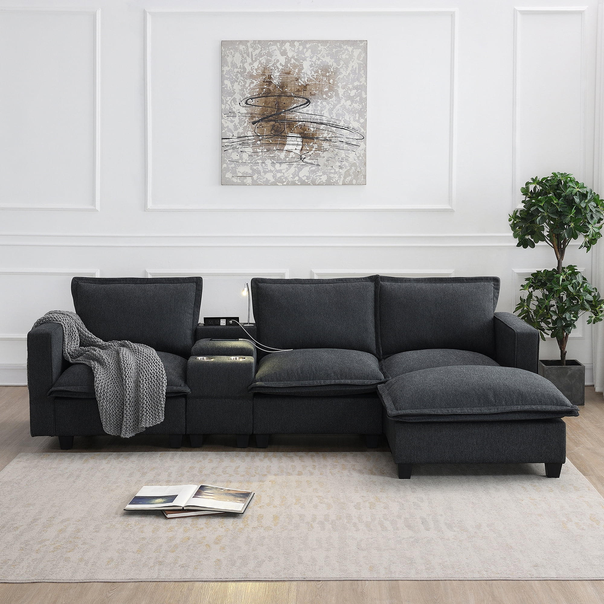 109" Modular Sectional Sofa Couch for Living Room,Modern Comfy L-Shaped ...
