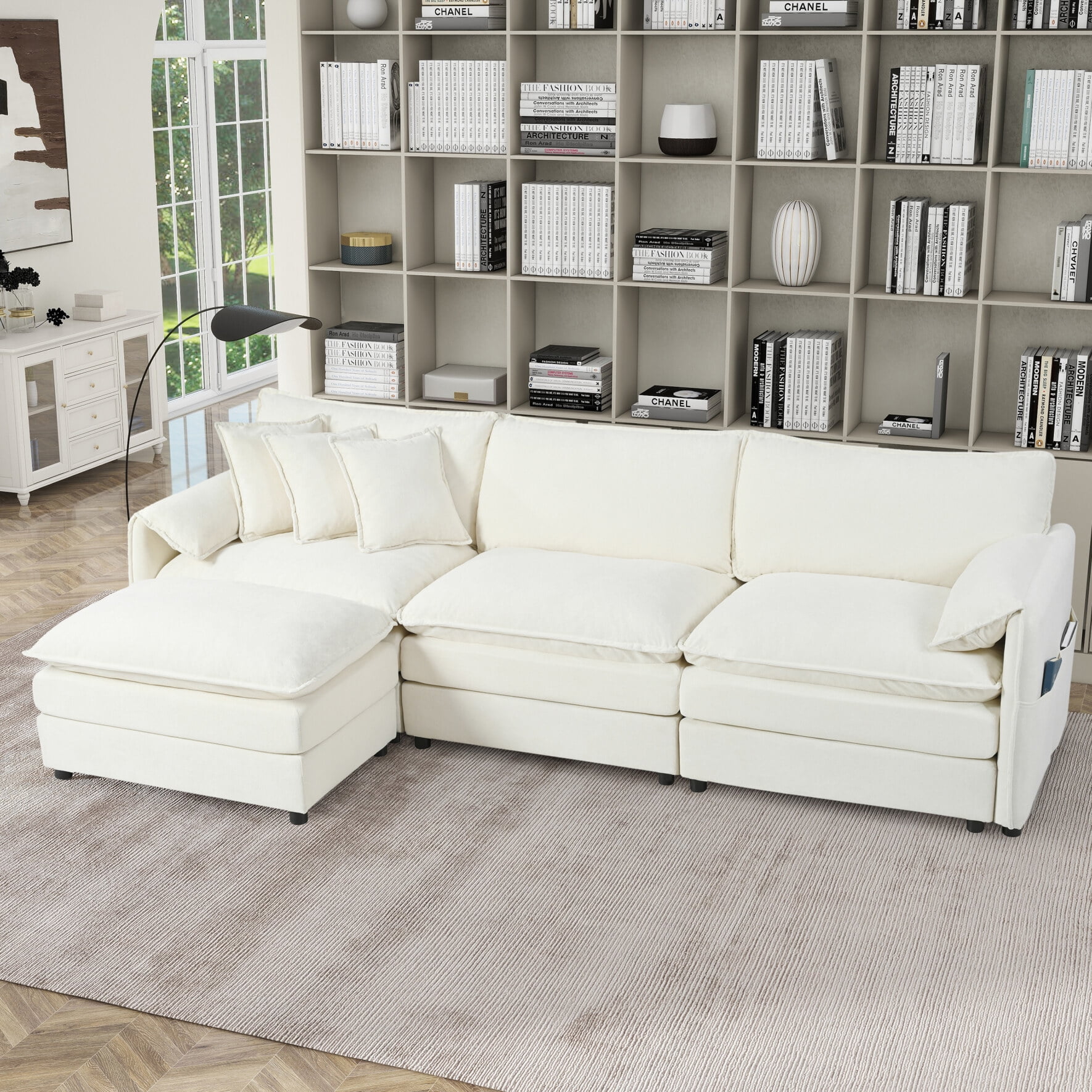 109" Modular Sectional Sofa, L Shaped Deep Seat Sofa Couches for Living ...