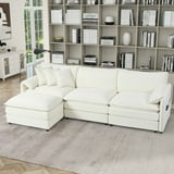 109" Modular Sectional Sofa, Oversized Deep Seat L-Shaped Couch with ...