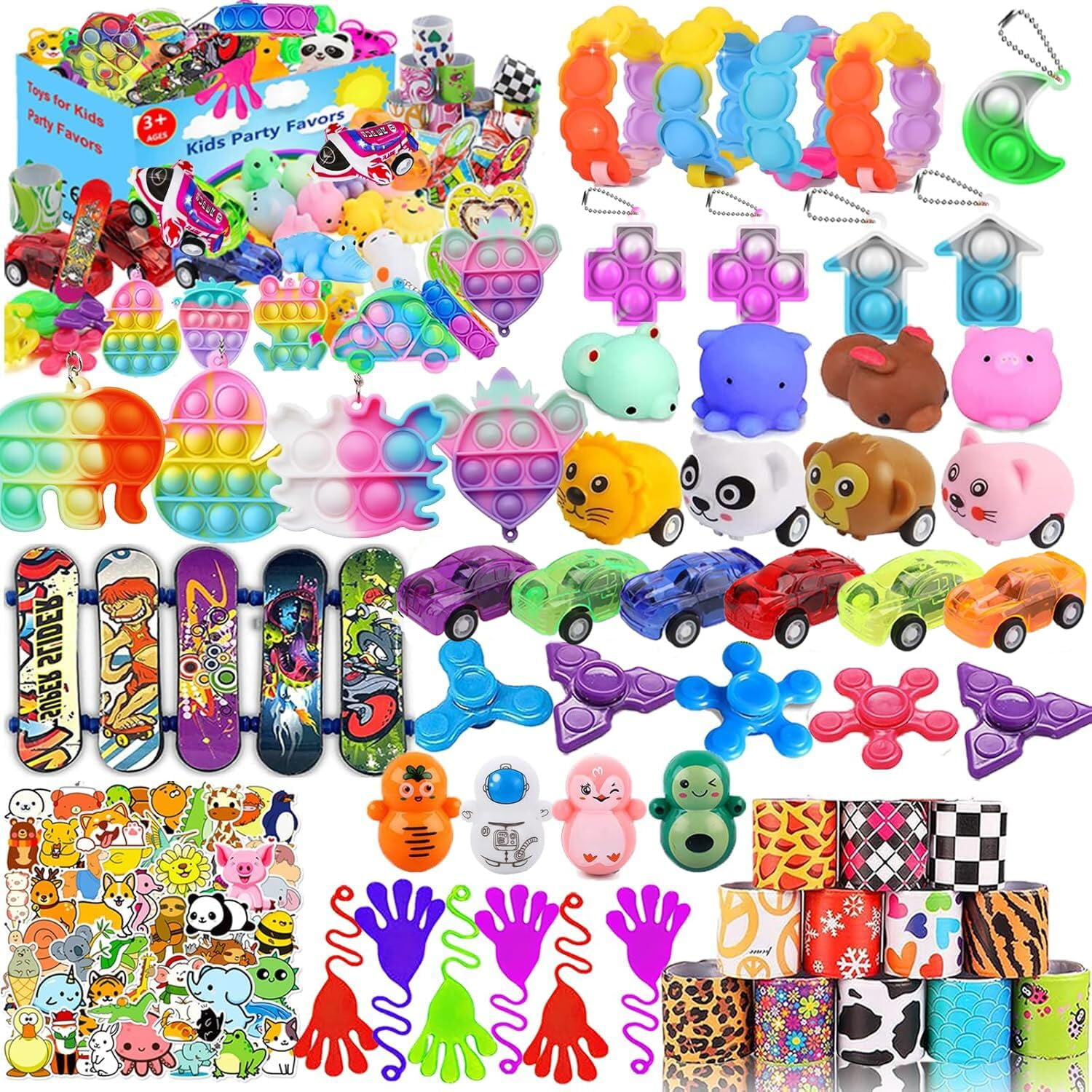 109 Pcs Party Favors For Kids 4-8, Pop Fidget Toys, Goodie Bag Stuffers, Treasure Box Toys For ...