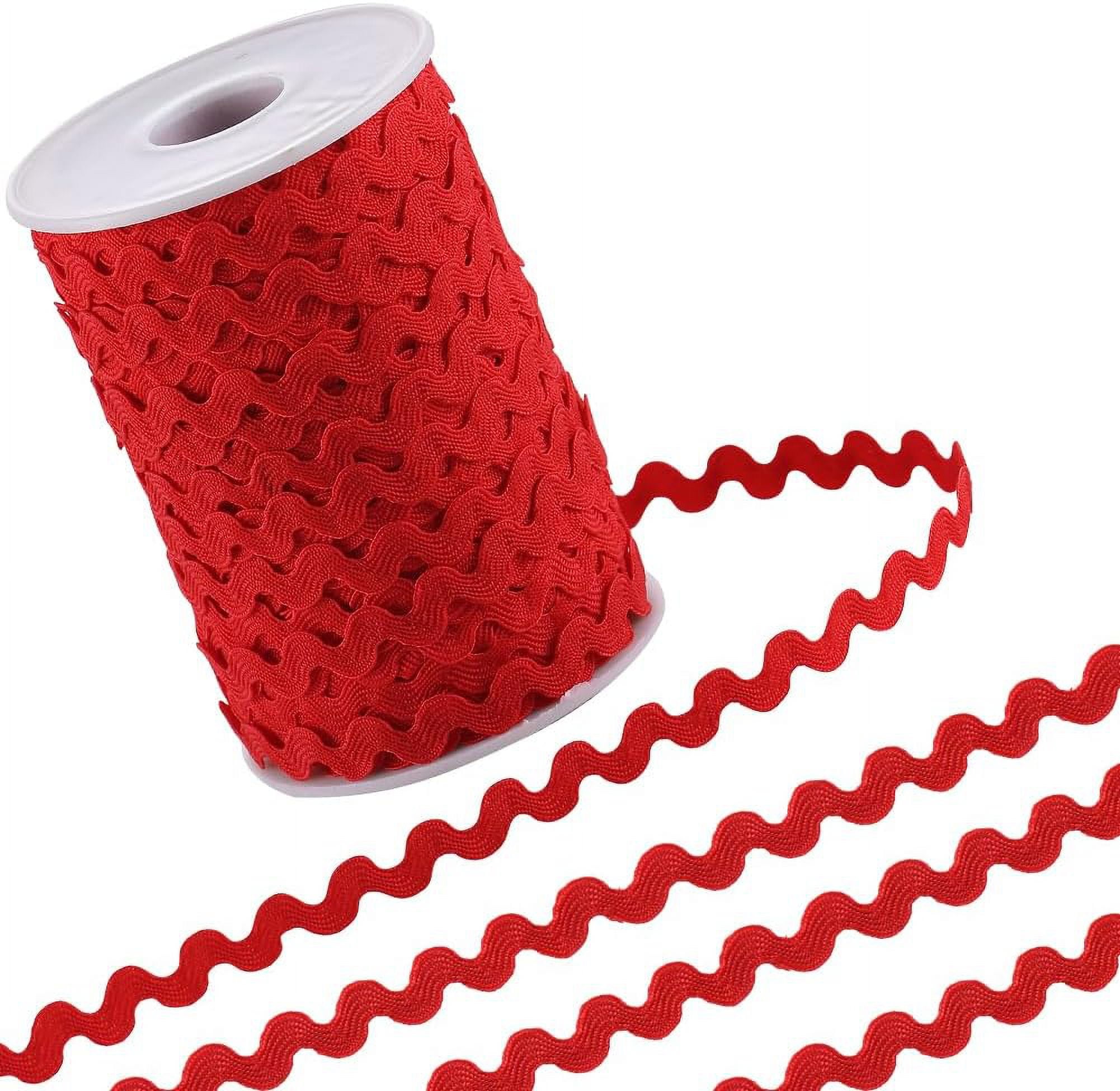 109 Yard x 0.2 Inch Red RIC Rac Trim Wavy Bending Ribbon Rick Rack ...