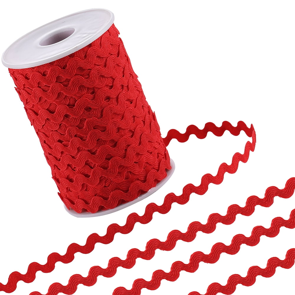 109 Yard x 0.2 Inch Red RIC Rac Trim Wavy Bending Ribbon Rick Rack ...