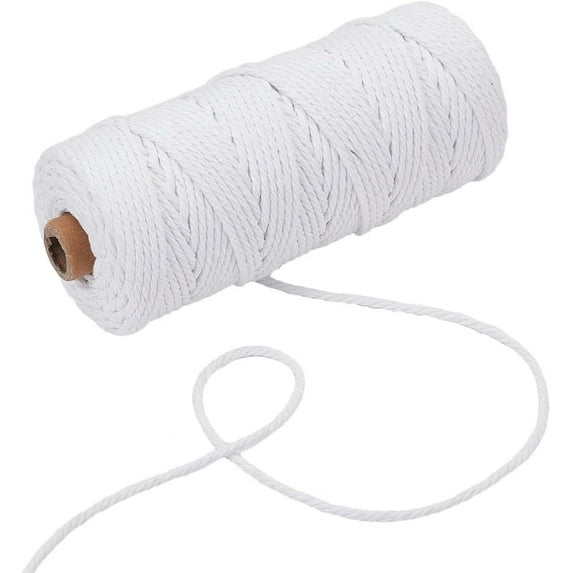109 Yards/100m 3mm White Cotton Strings Bead Weaving Cotton Thread Twisted Twine Cord Findings ...