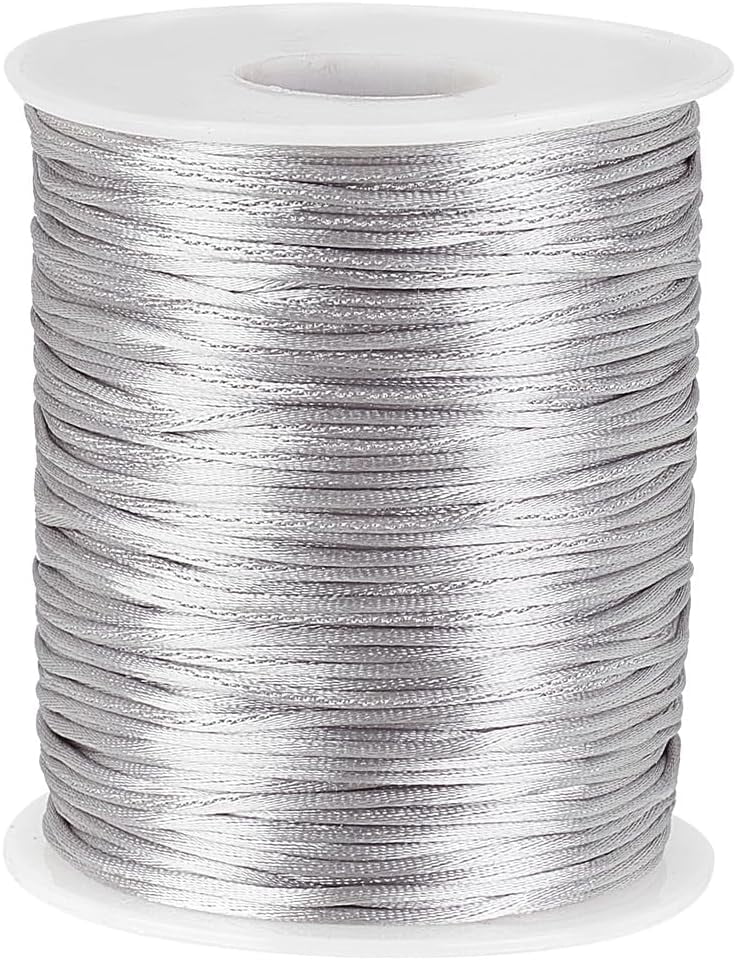 109 Yards Rattail Satin Cord 1.5mm Silver Silk Crafts Cords Satin ...