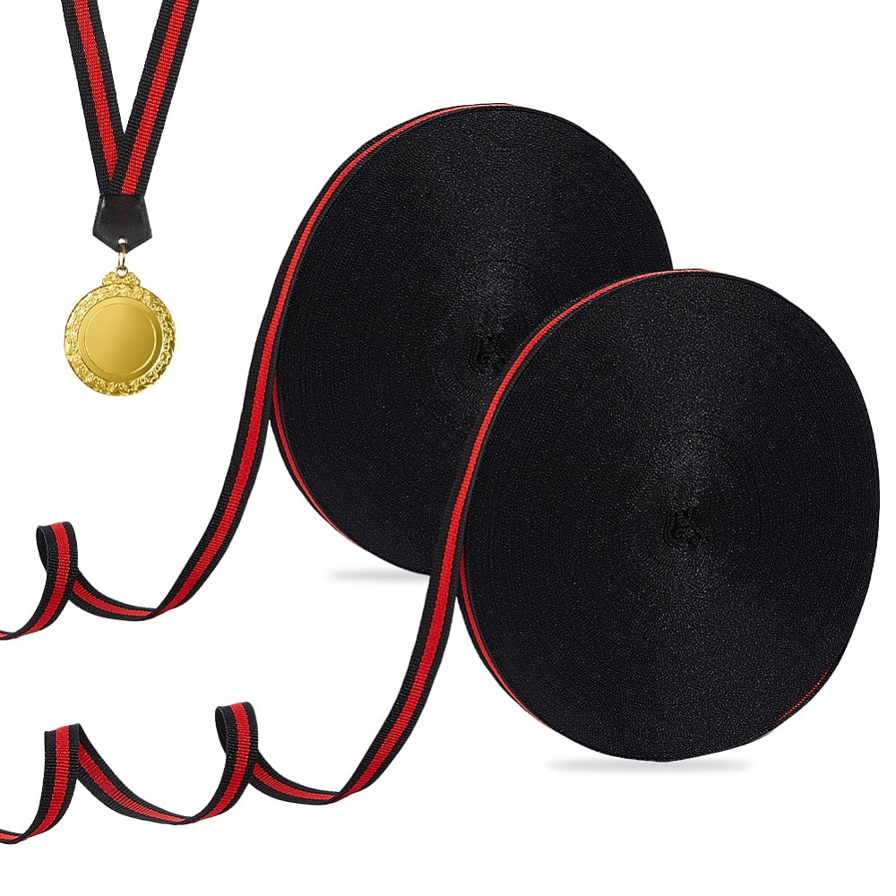 109 Yards x 10mm Black Red Striped Grosgrain Ribbon Polyester Stripe ...