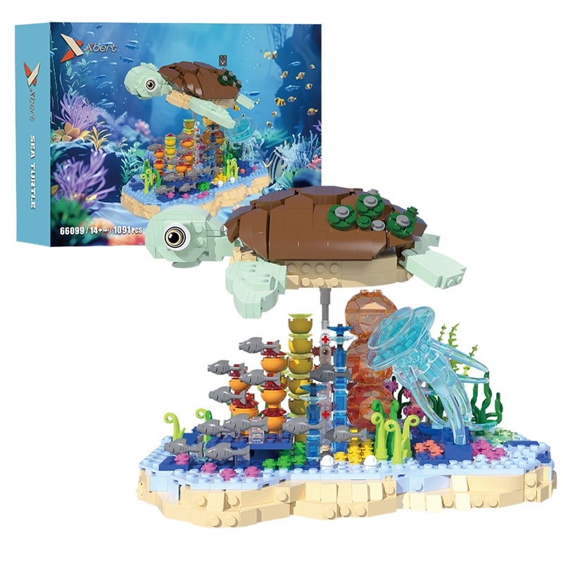1091PCS Sea Turtle Underwater World Scene Building Blocks Animal Model ...