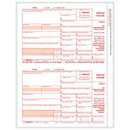 1099-INT, 2-Up, Federal Copy A, IRS Approved Tax Forms, 100/Pk ...