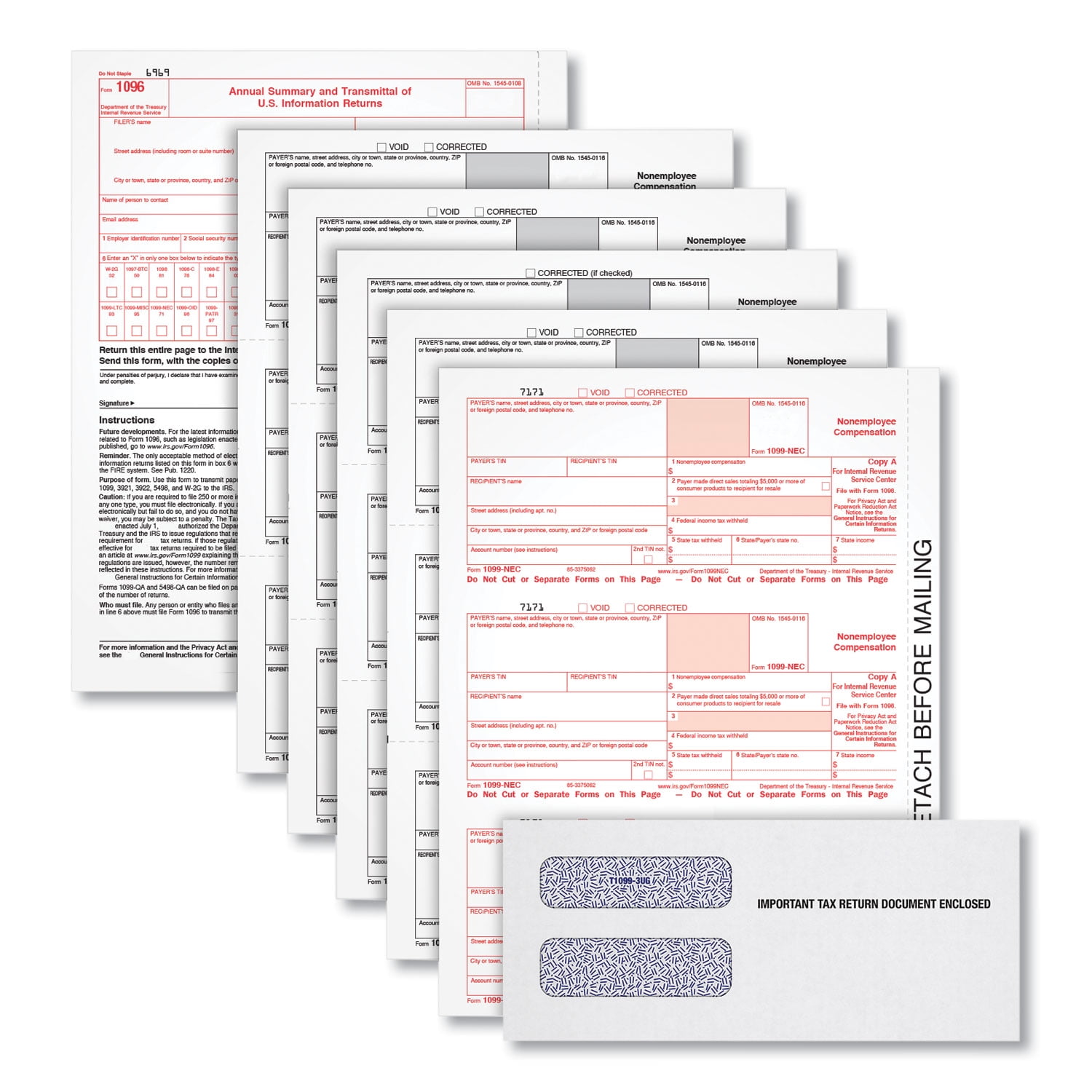 1099-NEC Online Tax Kit, Fiscal Year: 2023, Five-Part Carbonless, 8.5 x ...