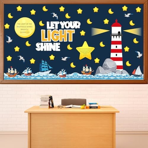 109Pcs Christian Religious Bulletin Board Set Let Your Light Shine ...