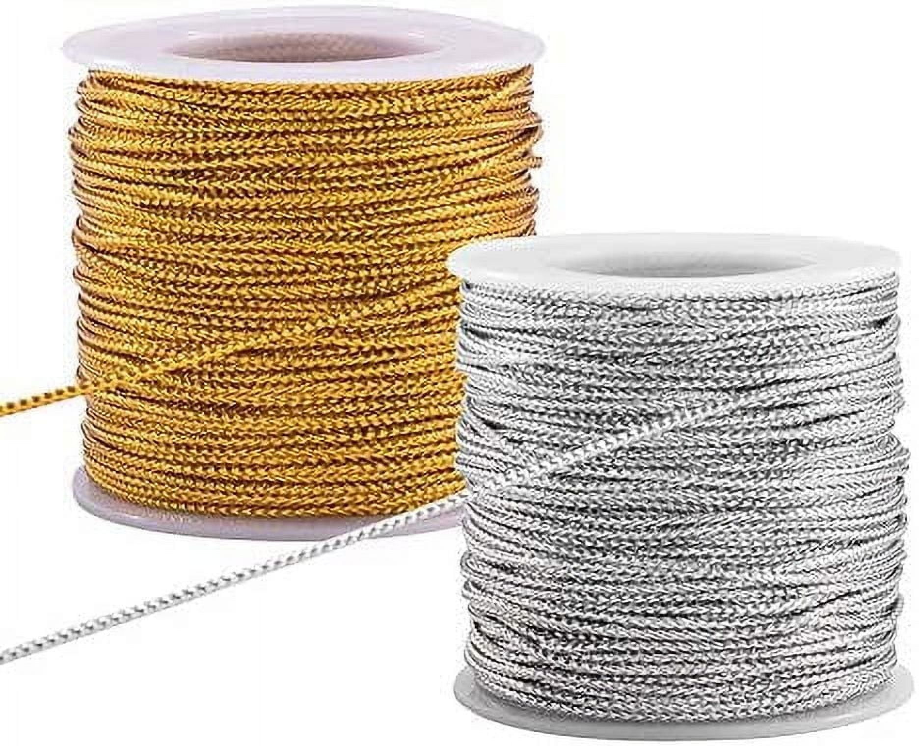109Yards 2mm Metallic Cord Braided Metallic Beading Cords Metallic ...
