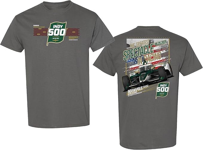 109th Indianapolis IndyCar 2025 Adult Race 5.25.2025 Car Flag Tee L ...
