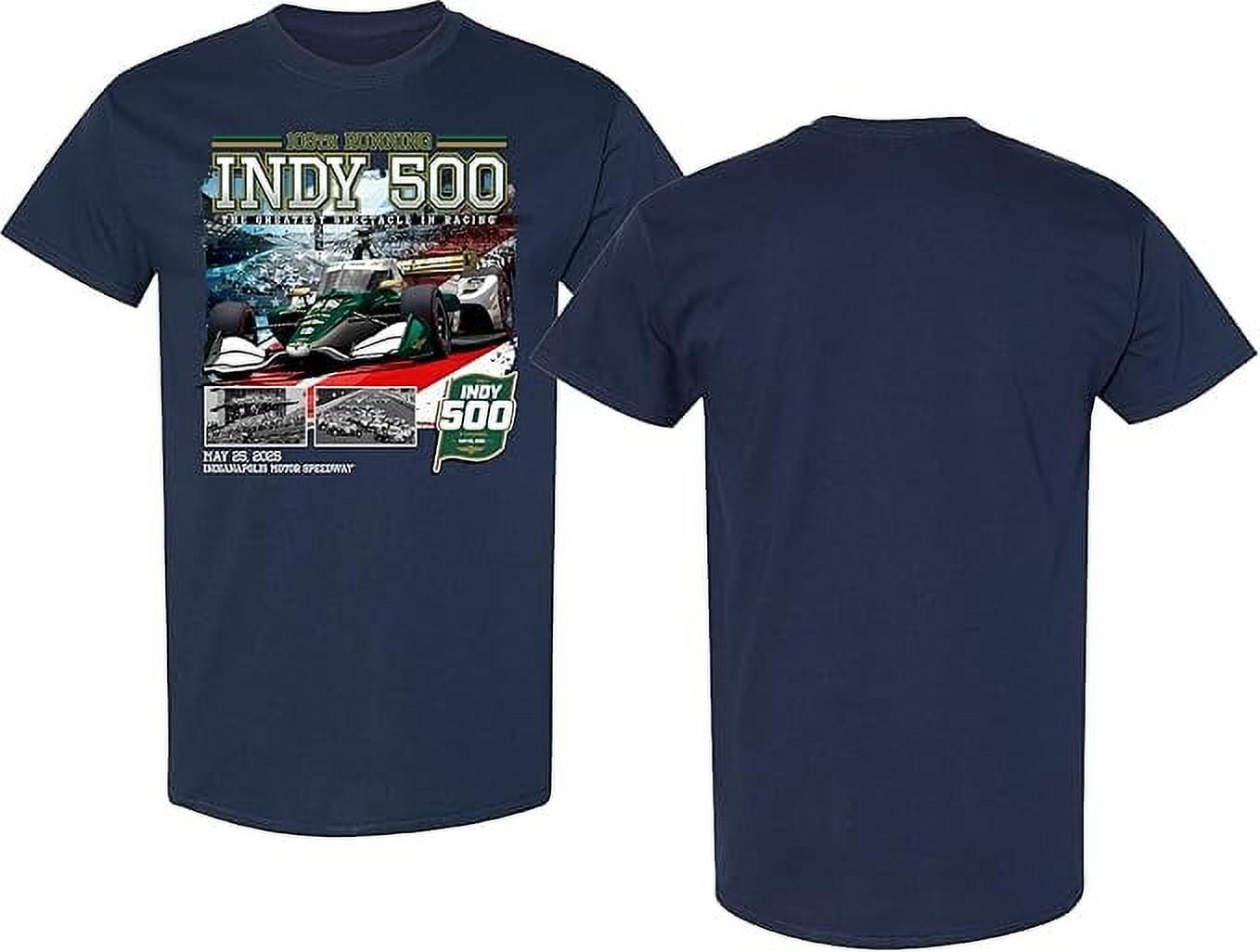 109th Indianapolis IndyCar 2025 Adult Race 5.25.2025 Track Navy Tee XXL ...