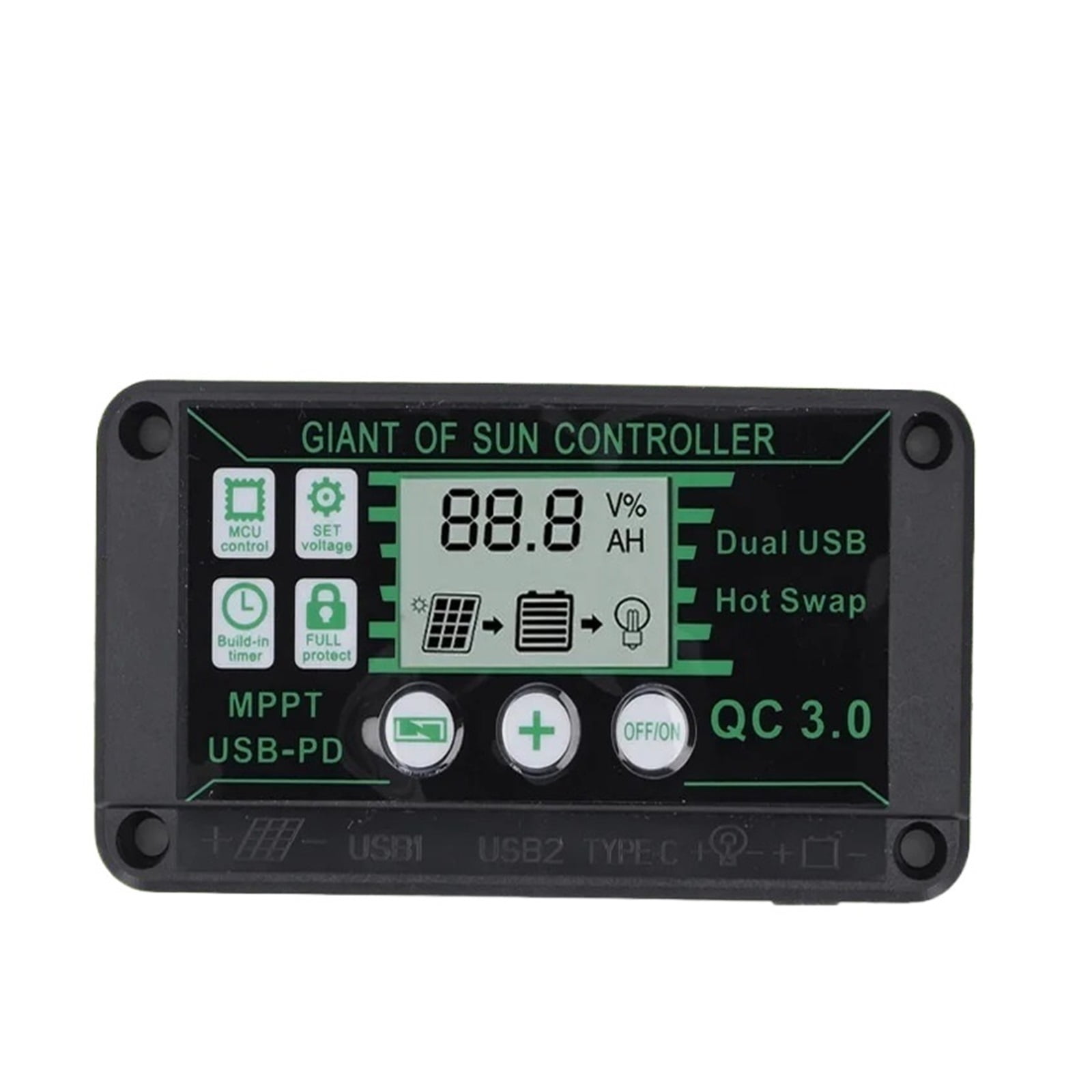 10A-100A Solar Charge Controller MPPT 12V/24V Charge Controller Dual ...