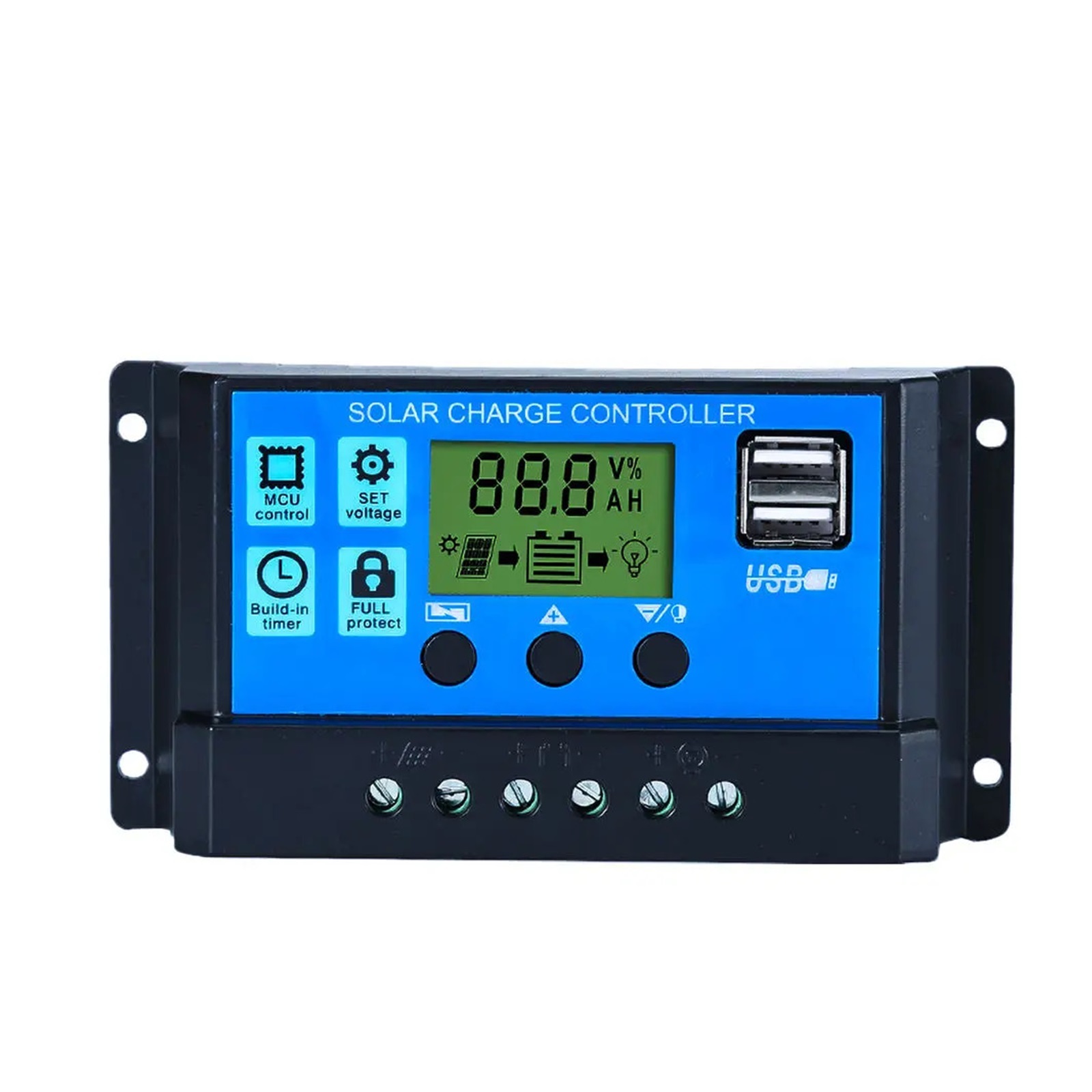 10A 20A 30A 40A 50A 60A PWM Solar Char Controller LCD Display Intellint ...