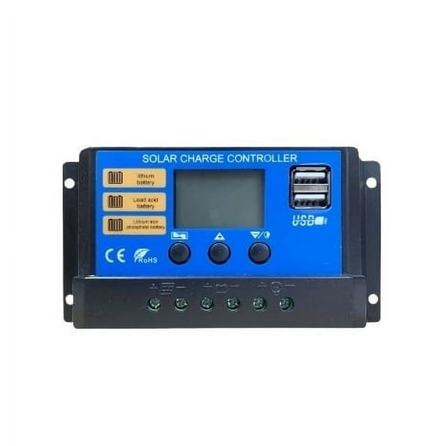 10A 20A 30A MPPT PWM Solar Charge Controller 12V 24V Solar Panel Regulator LCD Display Dual USB ...