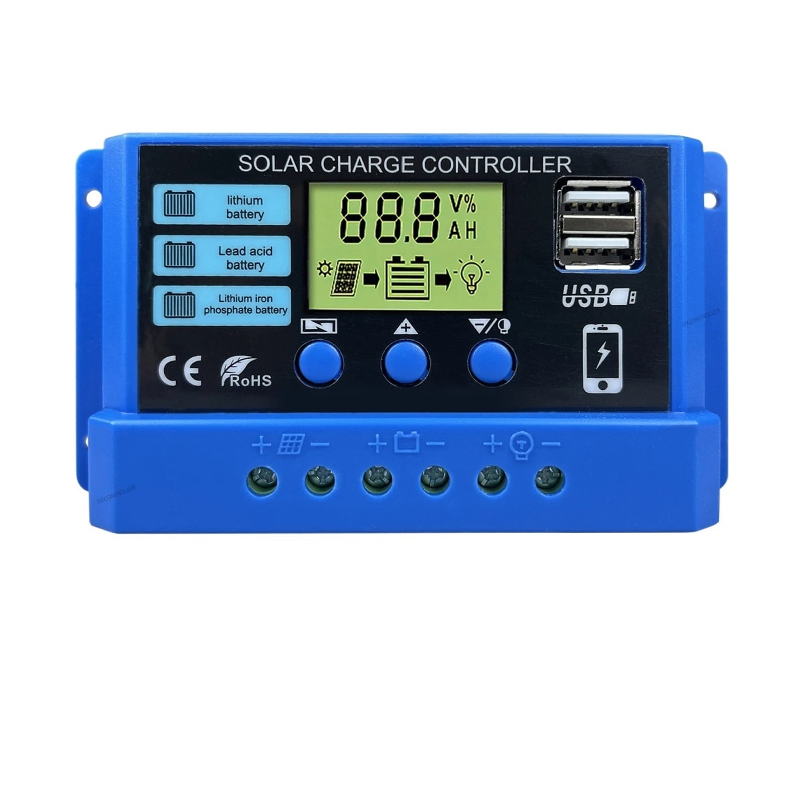 10A 20A 30A Solar Charge Controller 12V 24V Solar Panel PV Controller ...