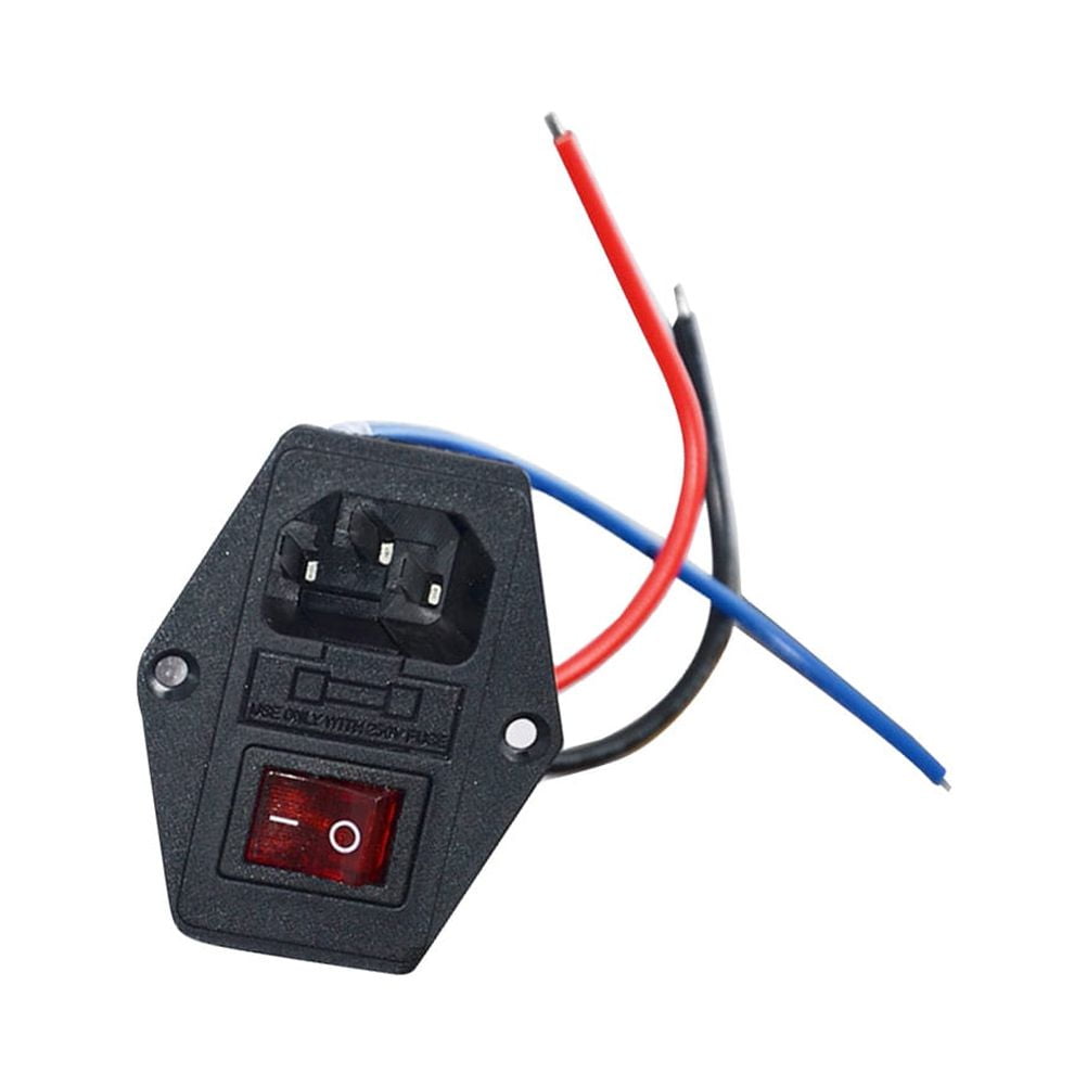 10a 250v Power Switch Power Outlet With Red Triple Rocker Switch Fused Module Plug For 3d