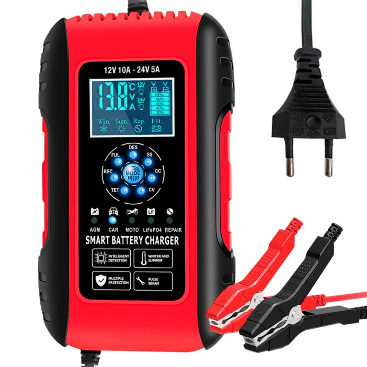 12V/24V Car Battery Charger 10A Trickle Charger for Auto Truck ...