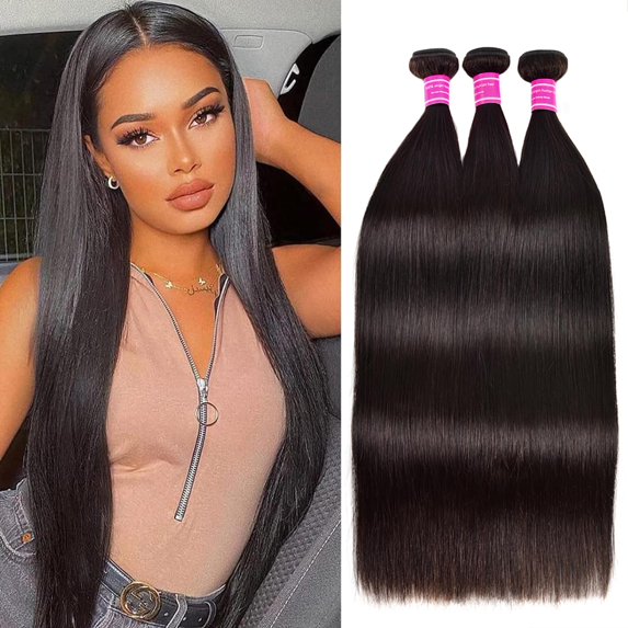 10A Straight Bundles Human Hair 20 22 24 Inch Unprocessed Brazilian ...