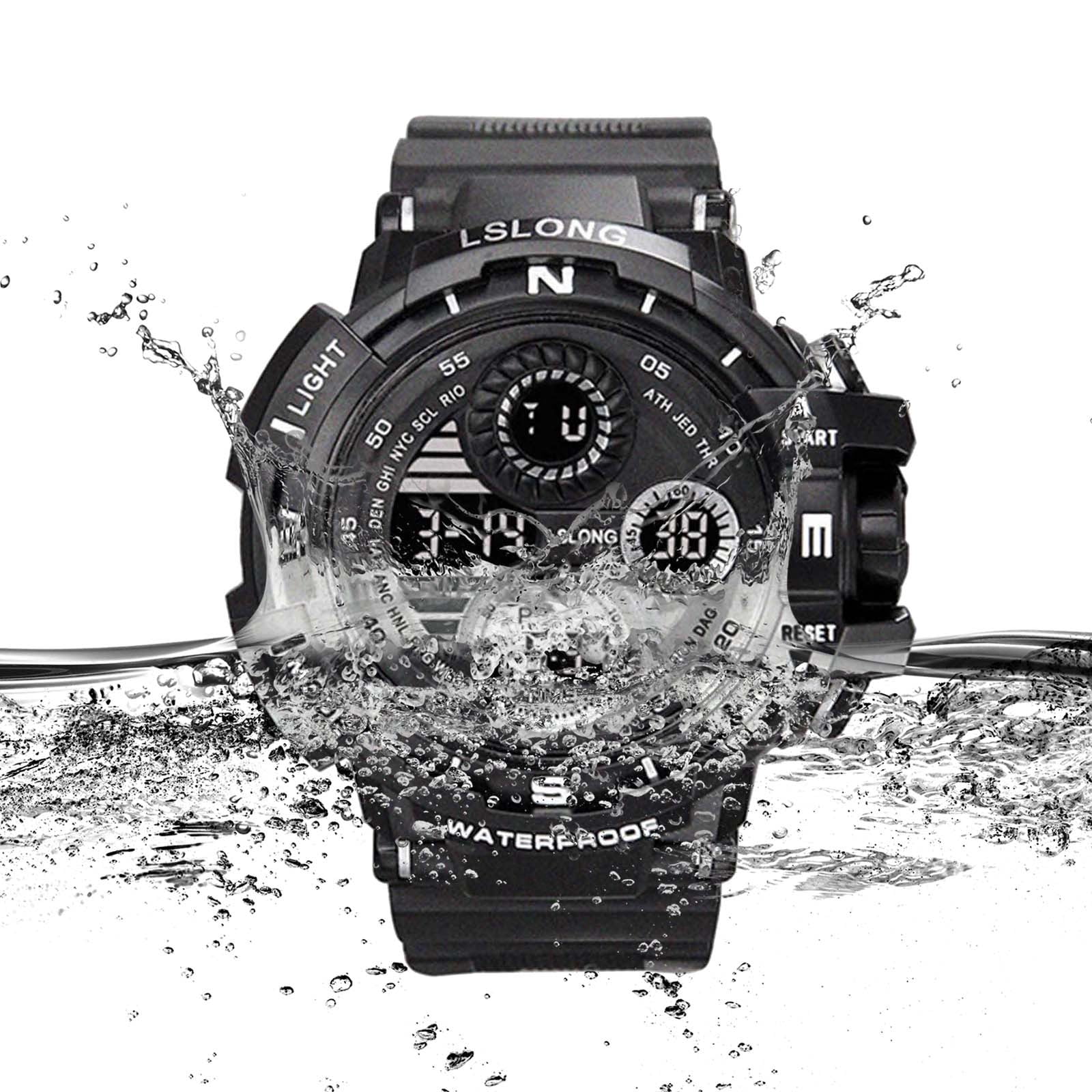 10ATM Waterproof Digital Sports Watch - Dive & Swim Watch with Alarm ...