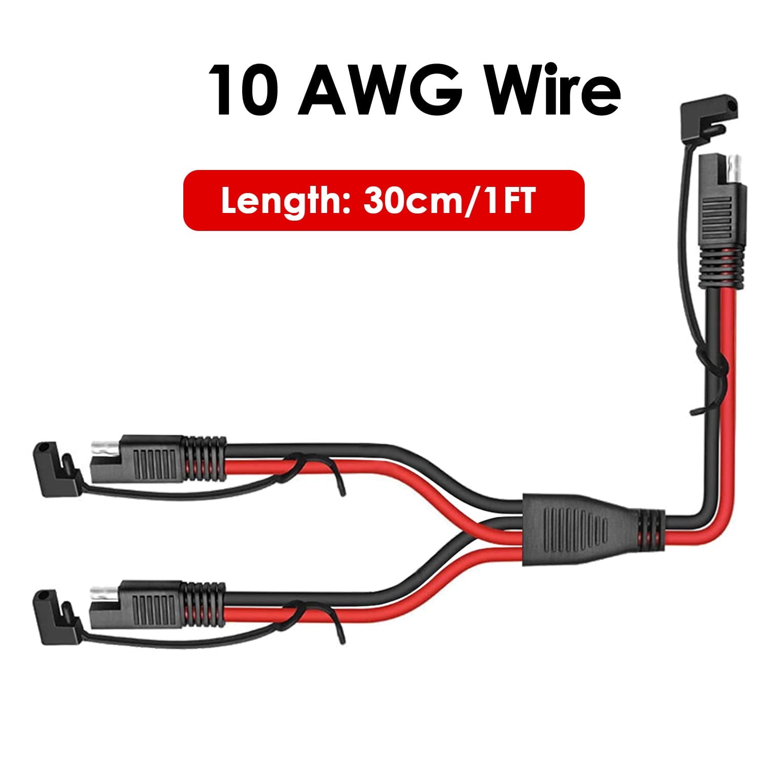 10AWG 1 to 2 SAE to SAE Y Splitter Cable SAE Quick Disconnect Connector ...