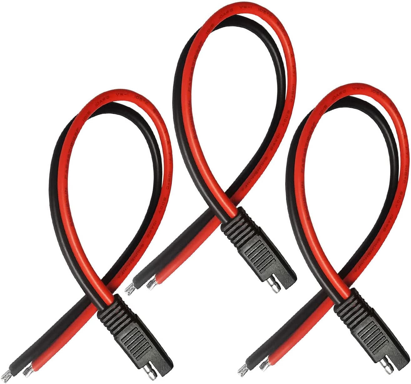10AWG SAE Connector Extension Cable,(3Pack) SAE Connector Plug 2 Pin ...
