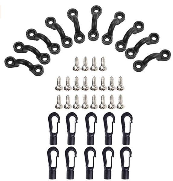 10C Buckle with Screw 10 Elastic Cord Hook Kayak C Buckle with Screw ...