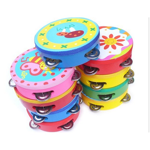 10CM Baby Child Kid Handbell Clap Drum Tambourine Rattles Toy Musical ...