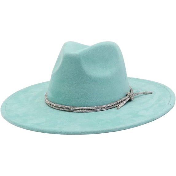 10CM Big Wide Brim Fedora Hat for Women Men Western Suede Hats Large ...