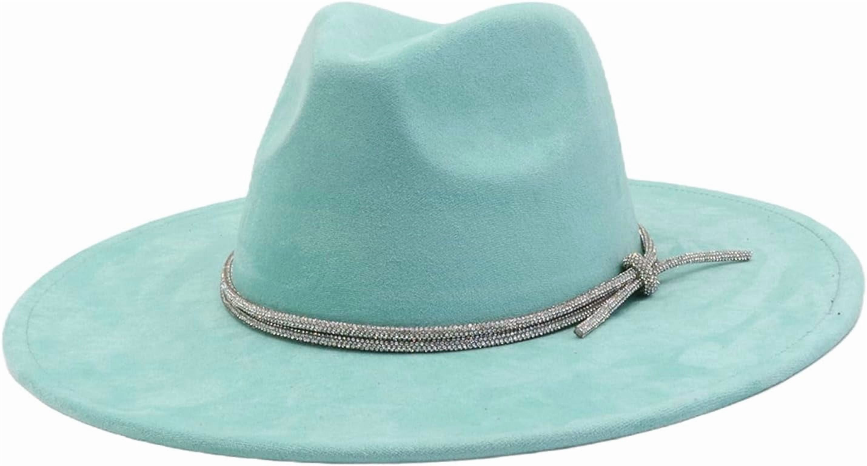 10CM Big Wide Brim Fedora Hat for Women Men Western Suede Hats Large ...