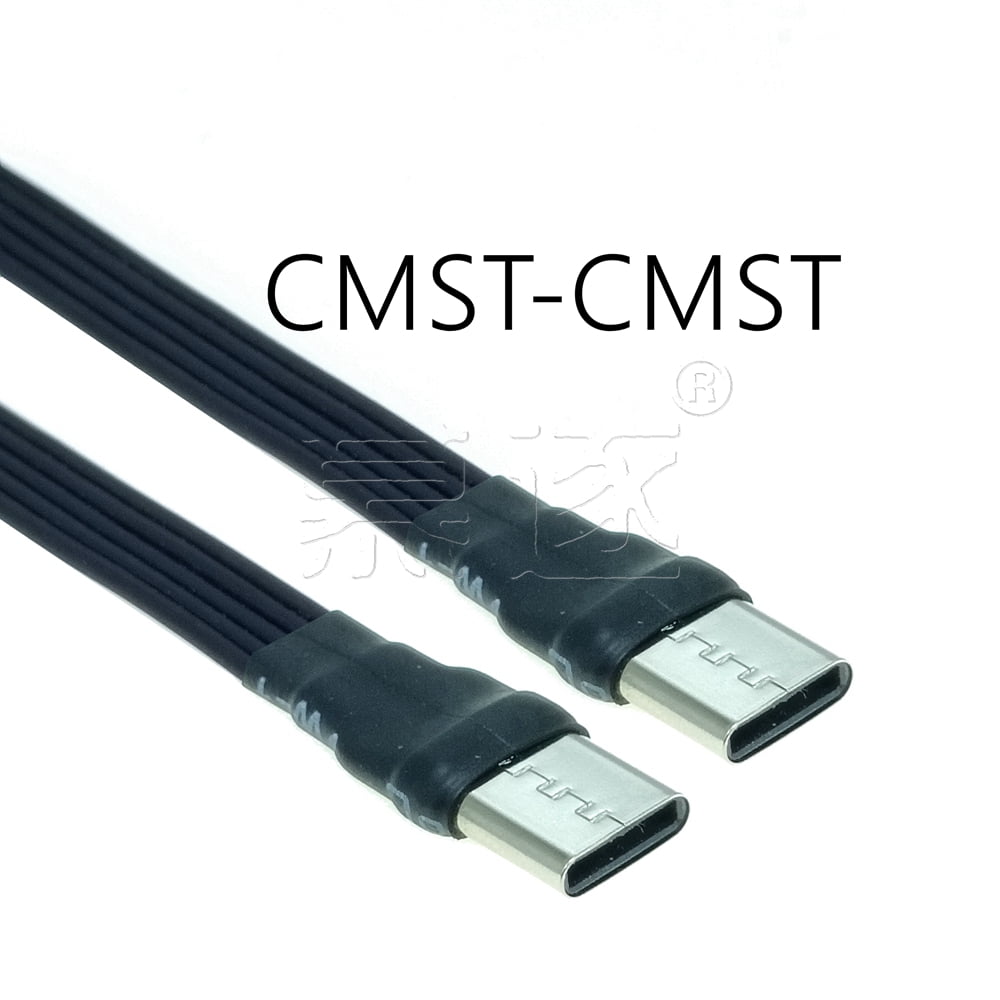 10CM Flat Elbow USB-C Type C Up/Down 90 Degree Data Load PD Cable Left ...