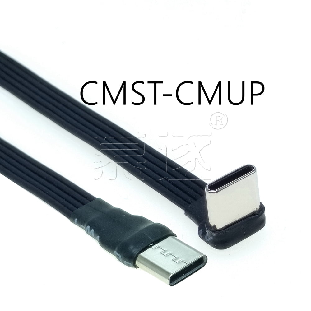 10CM Flat Elbow USB-C Type C Up/Down 90 Degree Data Load PD Cable Left ...