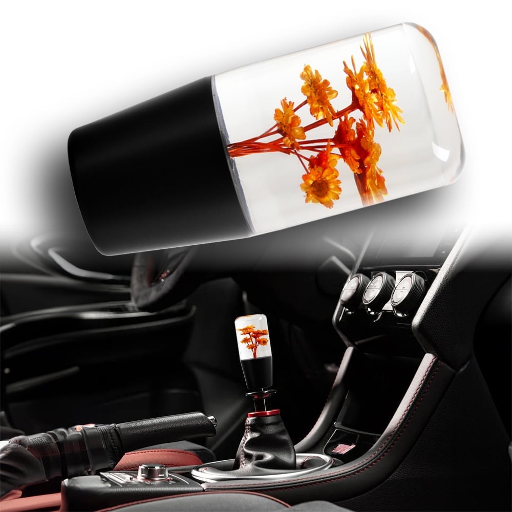 10CM JDM Clear Real Flowers Manual Gear Stick Shift Knob Lever Shifter ...