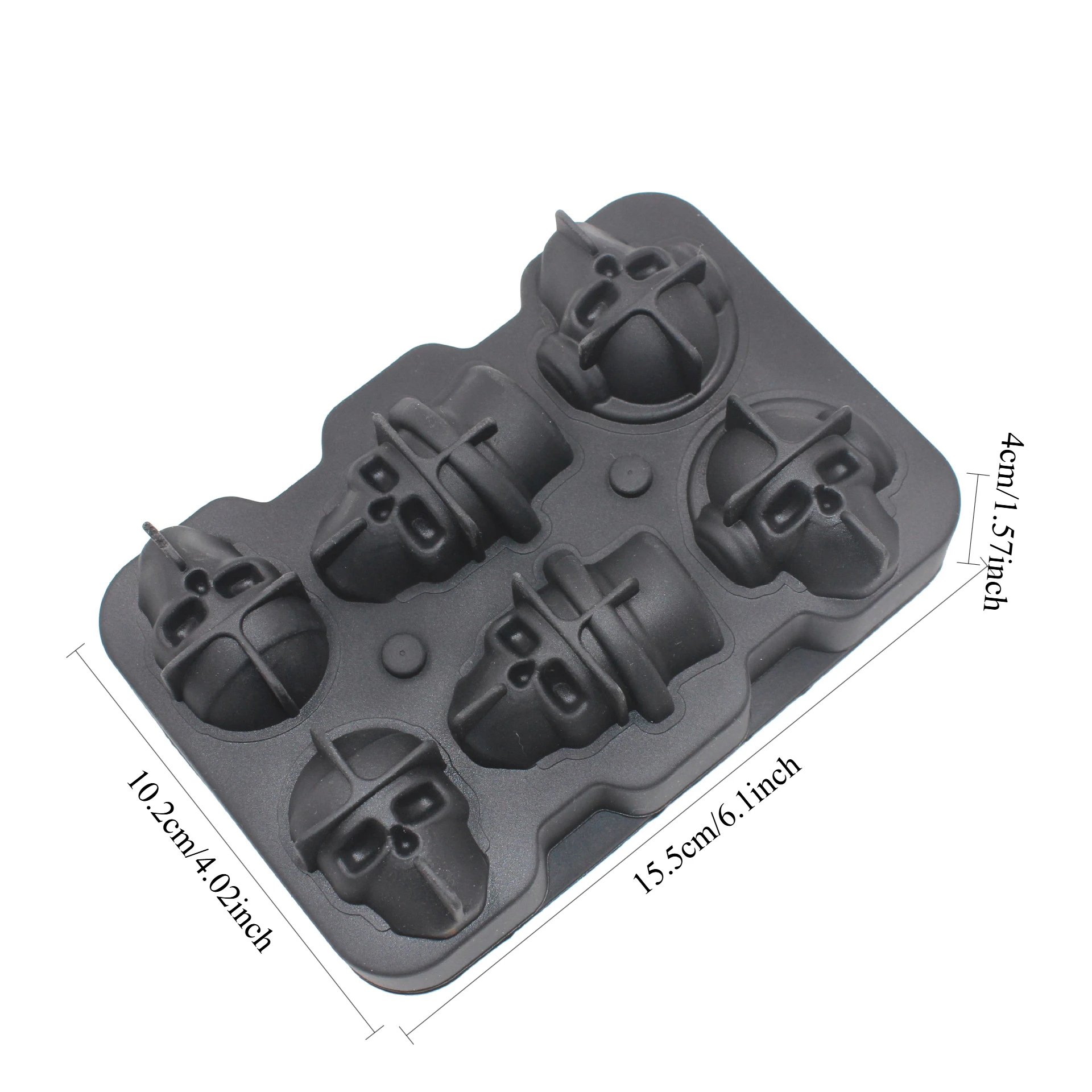10Cavity Skull Head Ice Cube Tray with Funnel Ice Mold for Chilling ...