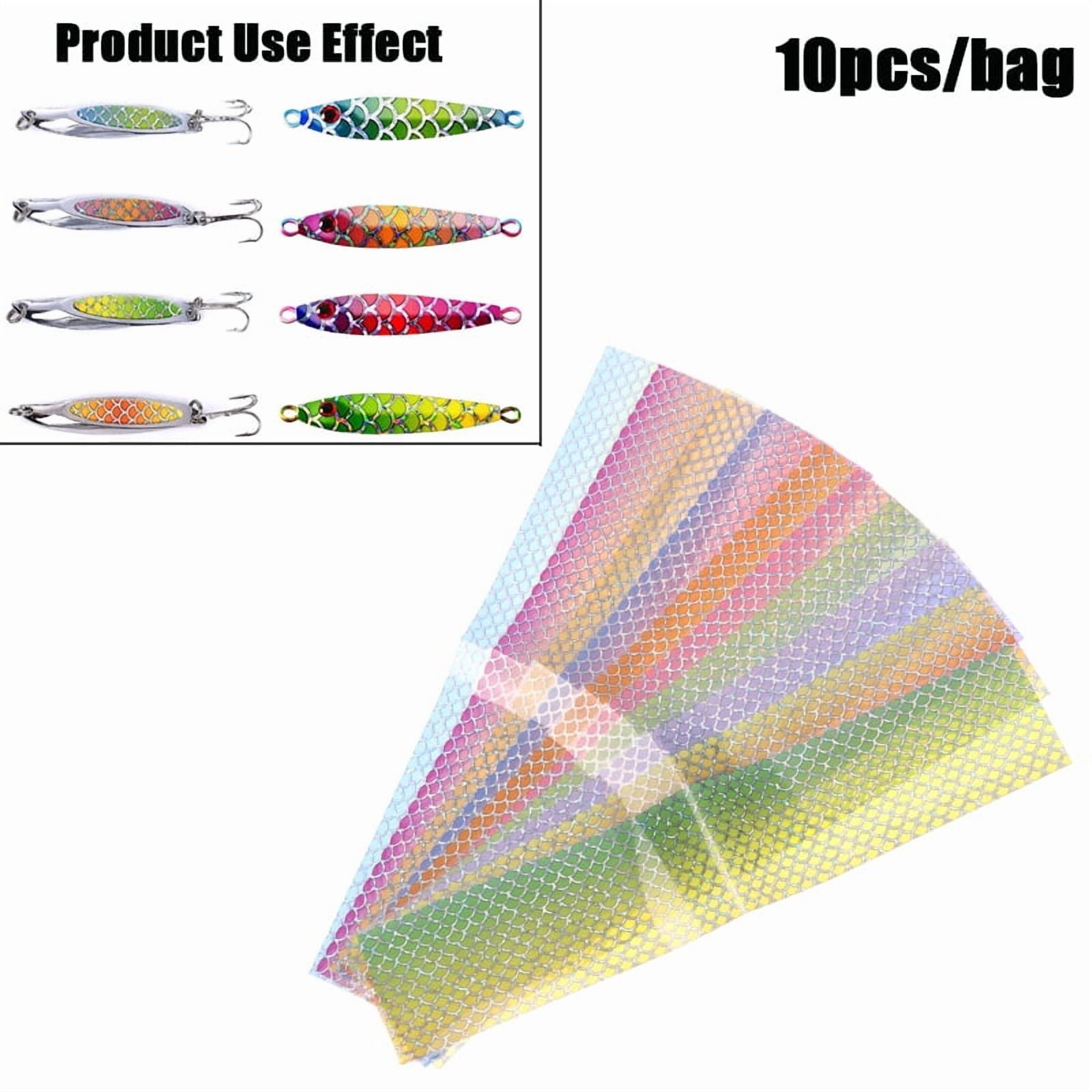 10Colors/Pack Rainbow Laser Fish Scale Honeycomb Lure Paper Film None ...