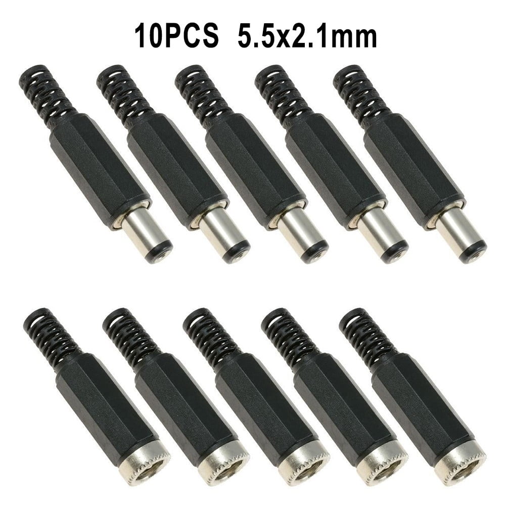 10DC Power Connector Kit 2.1*5.5mm/2.5*5.5mmMale + Female Pair DC Power ...