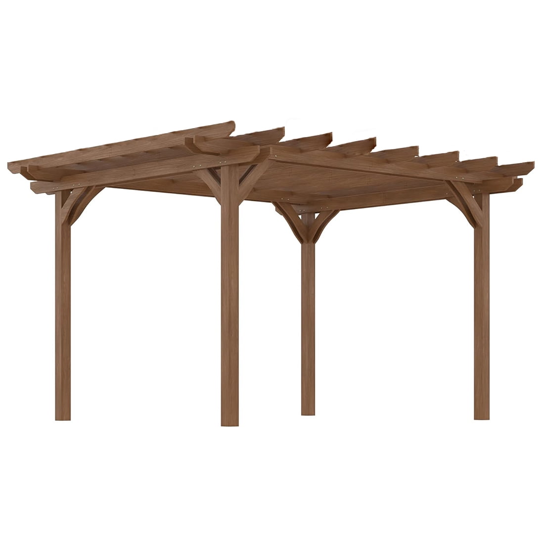 10FT*10FT Cedar Wood Pergola with Solid Structure, Retractable Shade ...