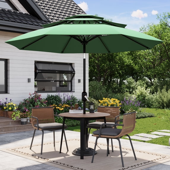 10FT 3-Tier Patio Umbrella with Vents, Sturdy 8-Rib Outdoor Market ...