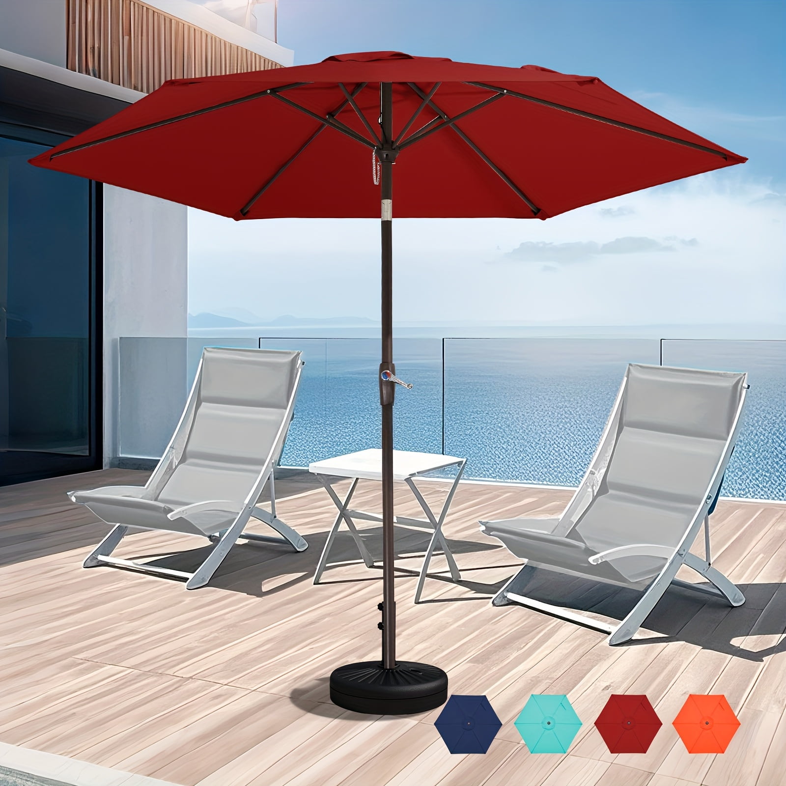 10FT/9FT/7.5FT Durable UV Protection Large Outdoor Patio Umbrella ...