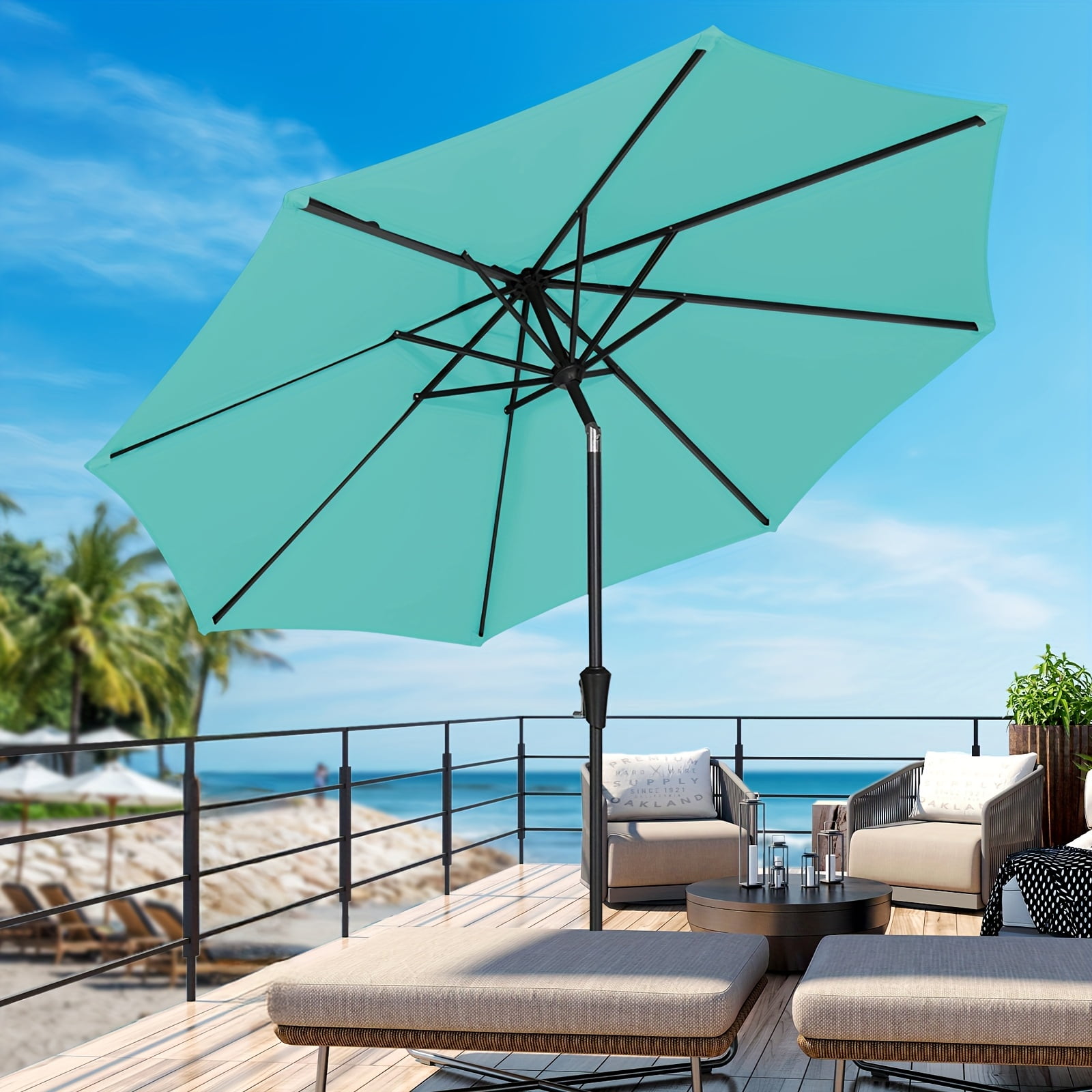 10FT/9FT/7.5FT Durable UV Protection Large Outdoor Patio Umbrella ...
